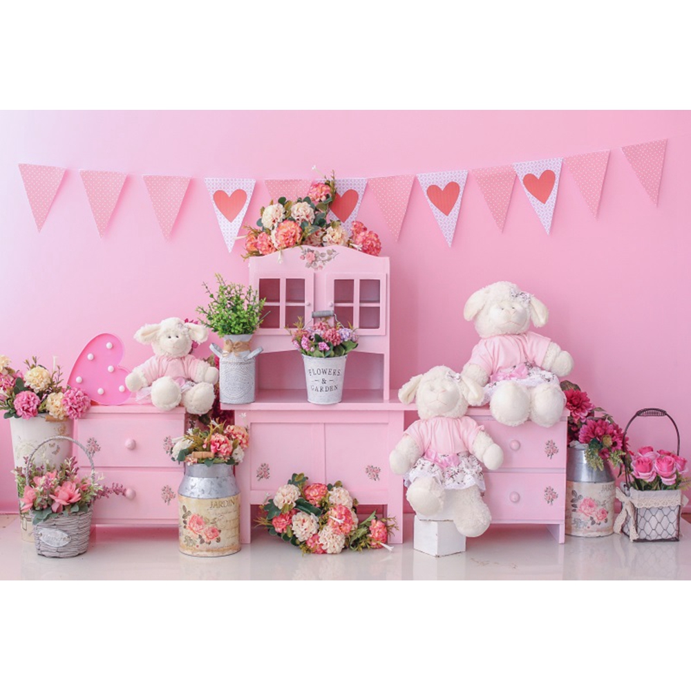 Newborn Baby 1st Birthday Party Photography Background Girls Cake Smash ...