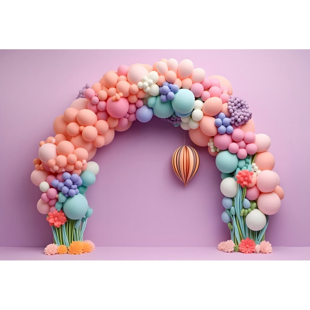 Newborn Baby Birthday Backdrop Wall Cake Table Background Flowers ...