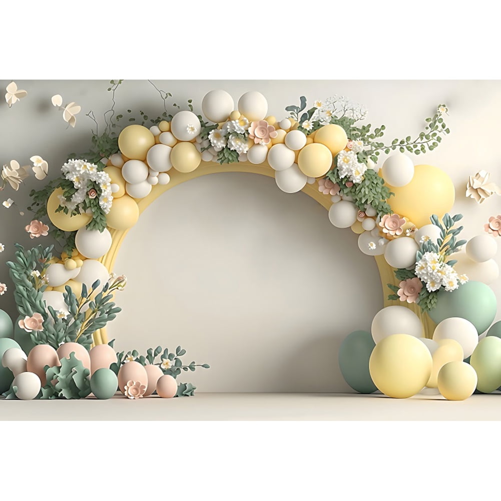 Newborn Baby Birthday Backdrop Wall Cake Table Background Flowers ...