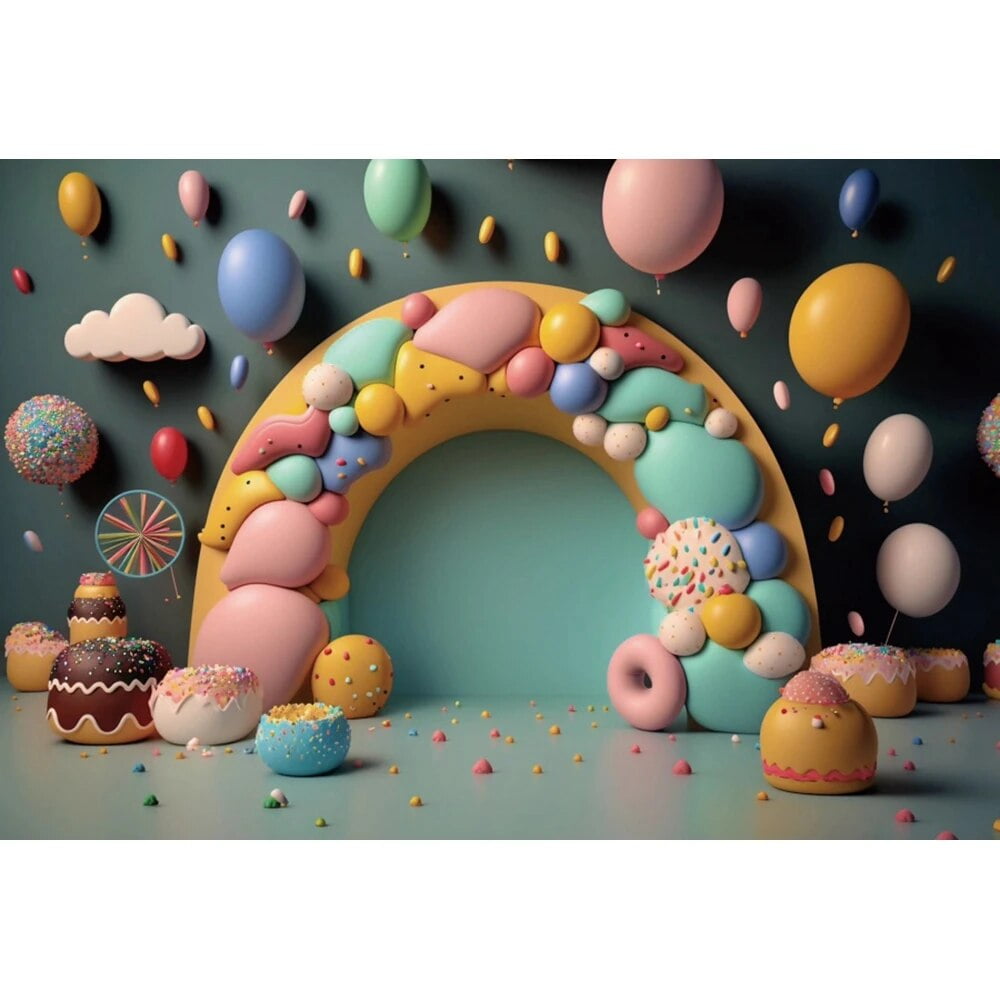 Newborn Baby Birthday Backdrop for Photography Colorfull Balloon Flower ...