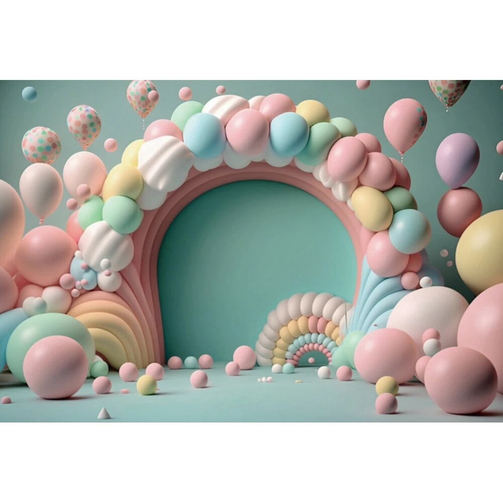 Newborn Baby Birthday Backdrop for Photography Colorfull Balloon Flower ...