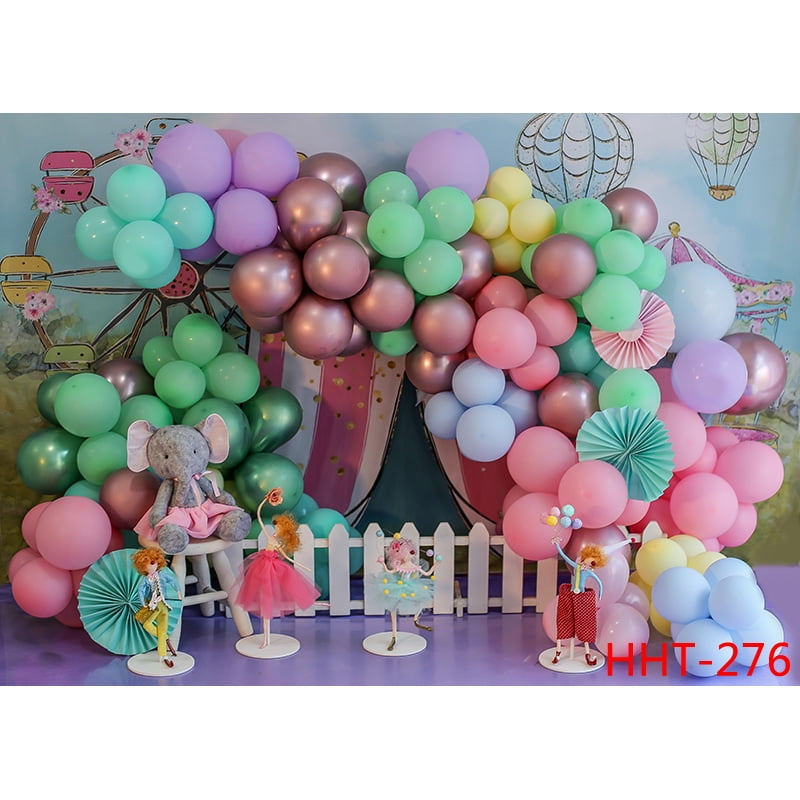Newborn Baby Birthday Background First Birthday Party Balloon Flower ...