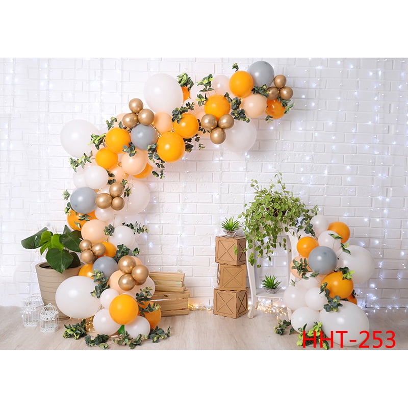 Newborn Baby Birthday Background First Birthday Party Balloon Flower ...