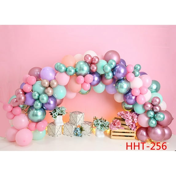 Newborn Baby Birthday Background First Birthday Party Balloon Flower ...