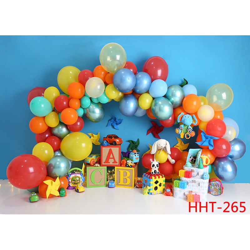 Newborn Baby Birthday Background First Birthday Party Balloon Flower ...