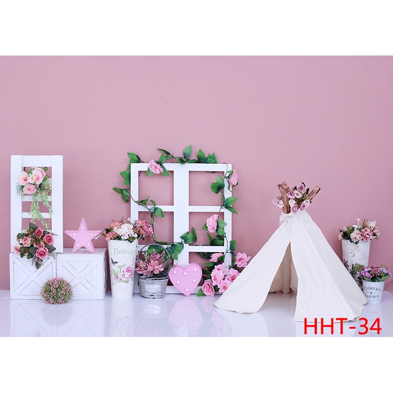 Newborn Baby Birthday Background First Birthday Party Balloon Flower ...