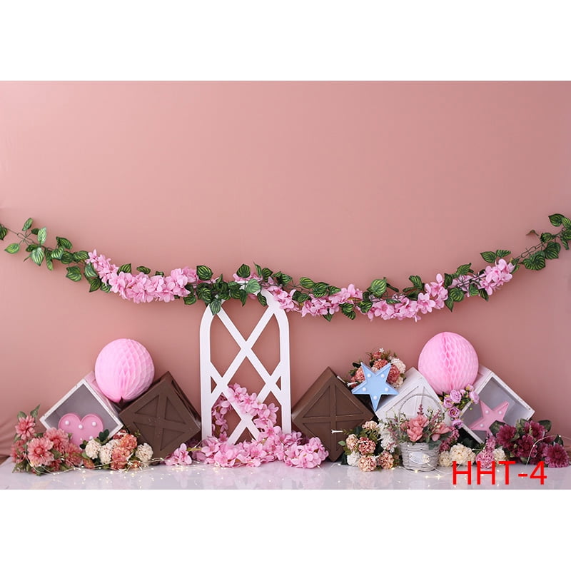 Newborn Baby Birthday Background First Birthday Party Balloon Flower ...