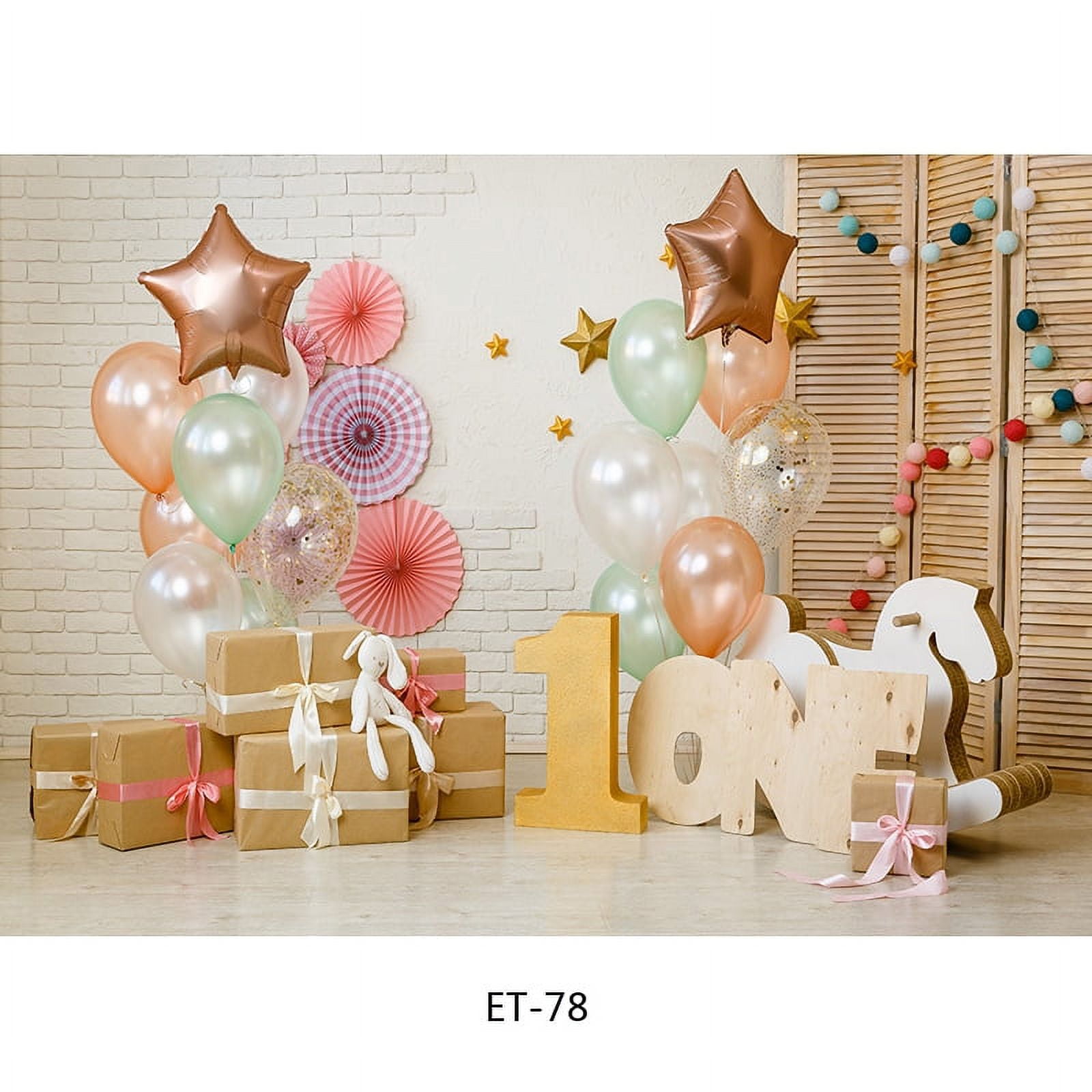 Newborn Baby Birthday Background First Birthday Party Balloon Flower ...
