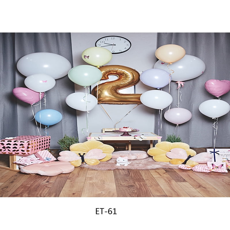 Newborn Baby Birthday Background First Birthday Party Balloon Flower ...