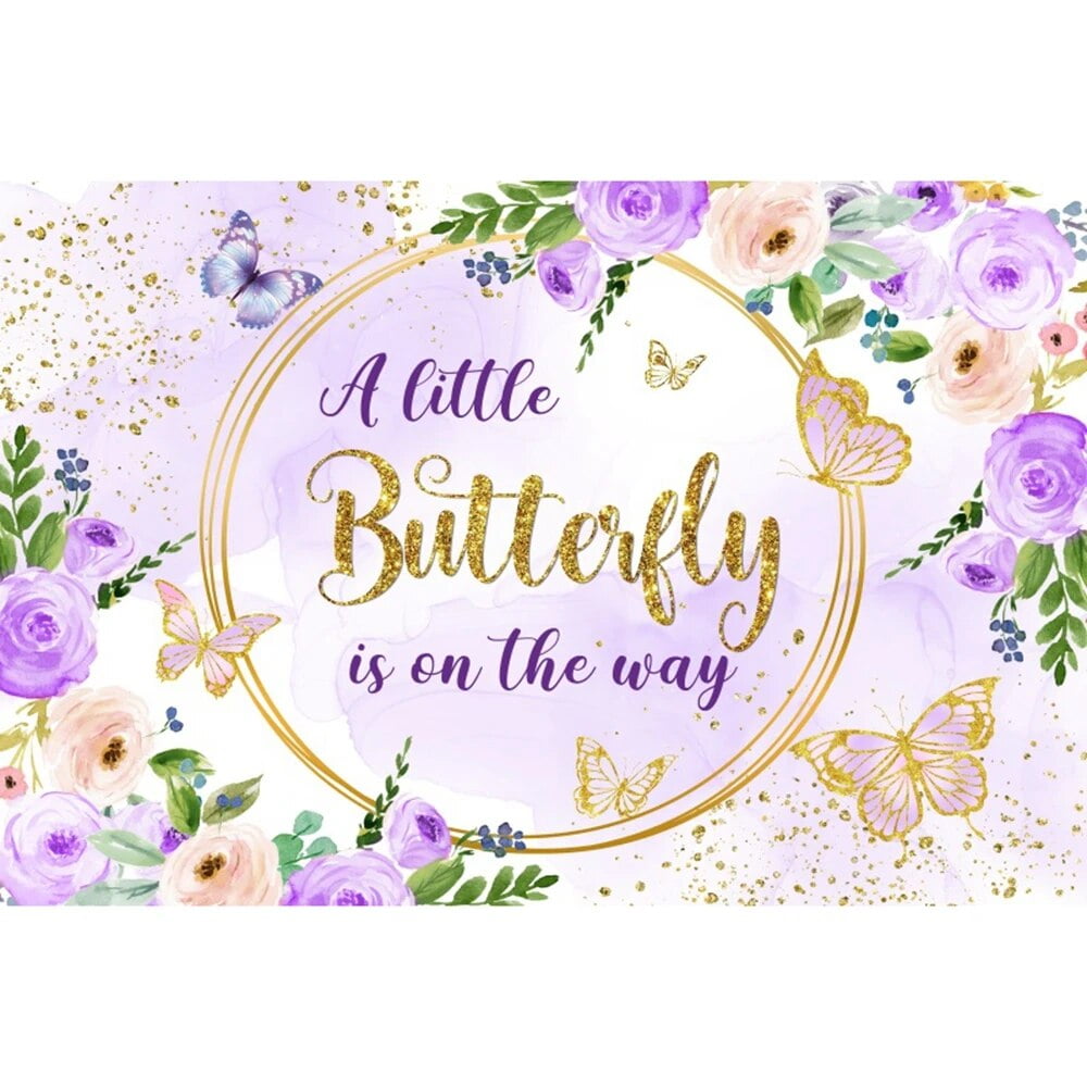 Newborn Baby Birthday Party Backdrop Butterfly Custom Name Boho Baby ...