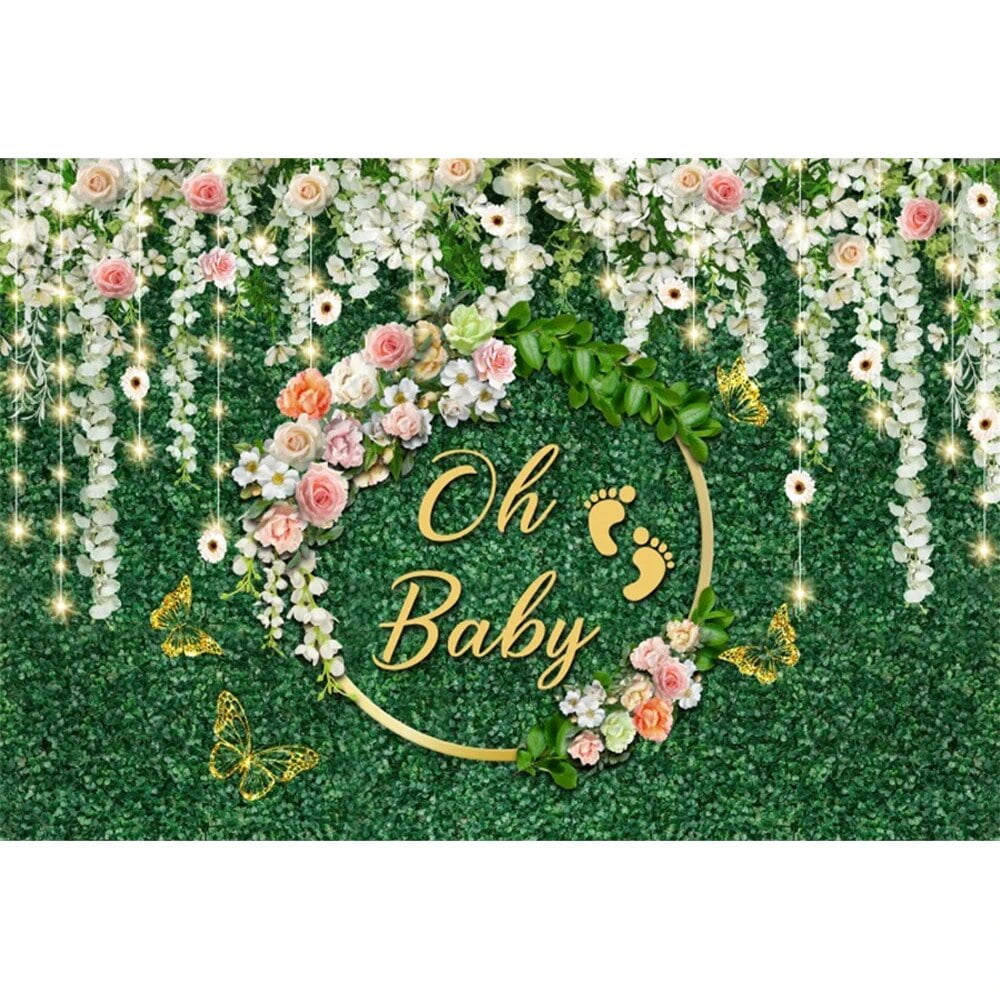 Newborn Baby Birthday Party Backdrop Butterfly Custom Name Boho Baby ...