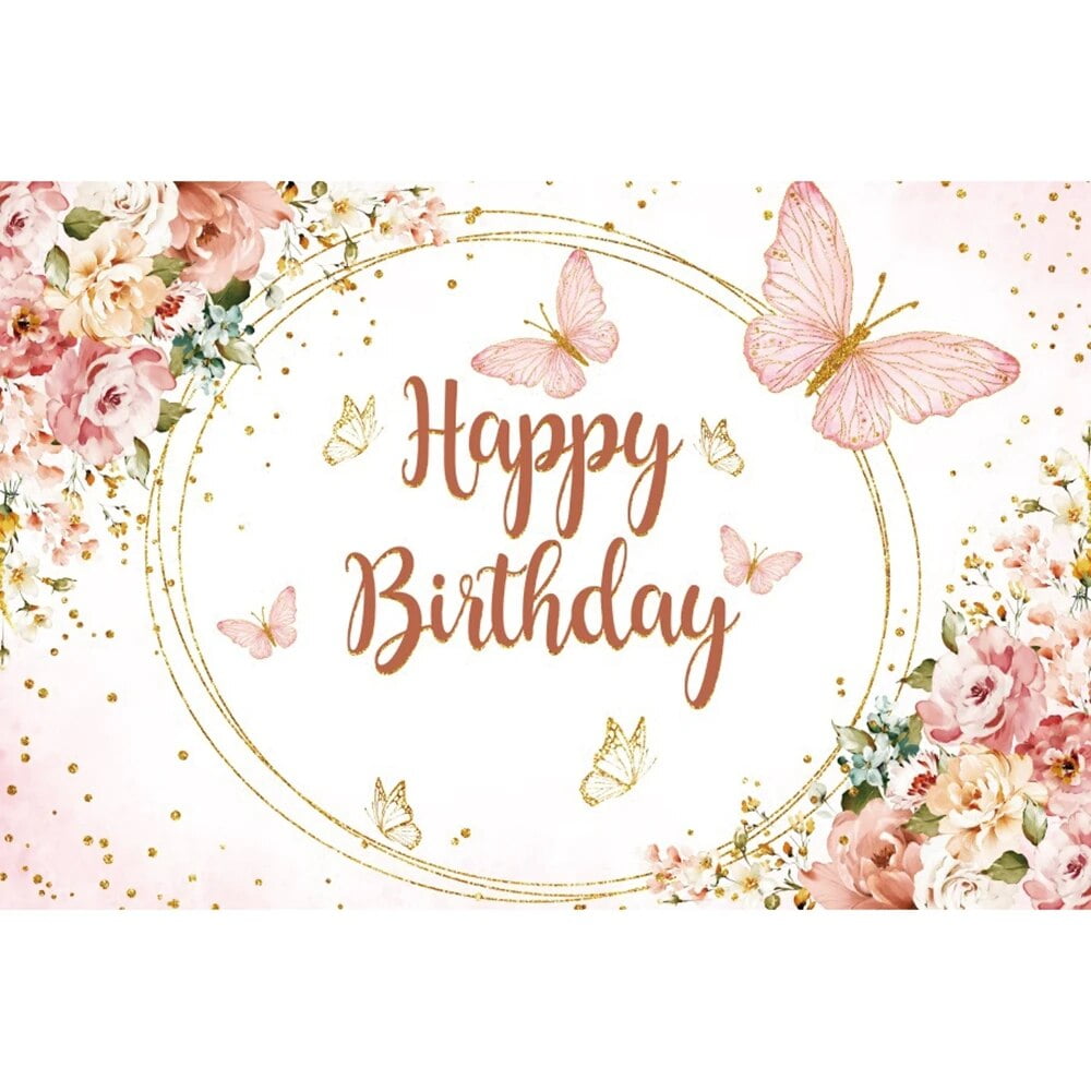 Newborn Baby Birthday Party Backdrop Butterfly Custom Name Boho Baby ...