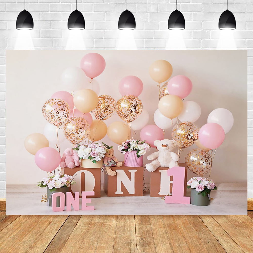 Newborn Baby Birthday Party Balloons Cake Smash Interior Room ...