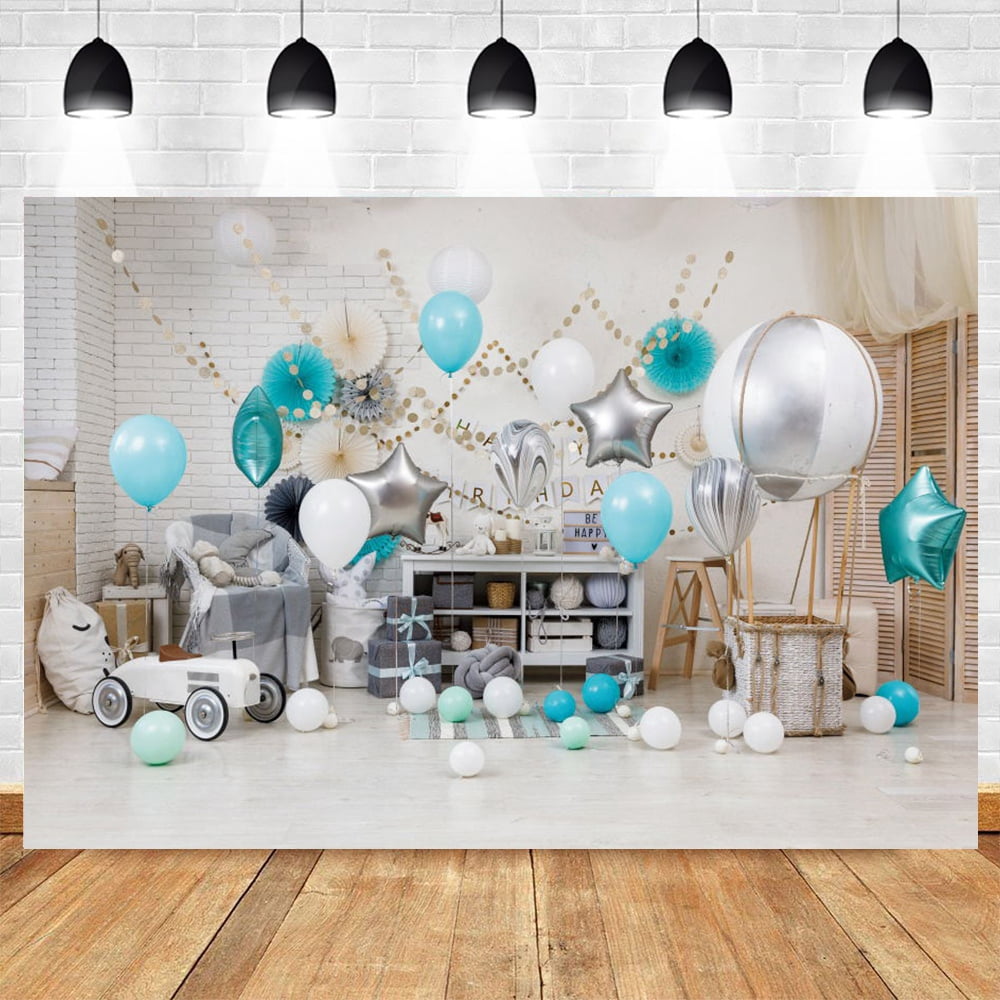 Newborn Baby Birthday Party Balloons Cake Smash Interior Room ...