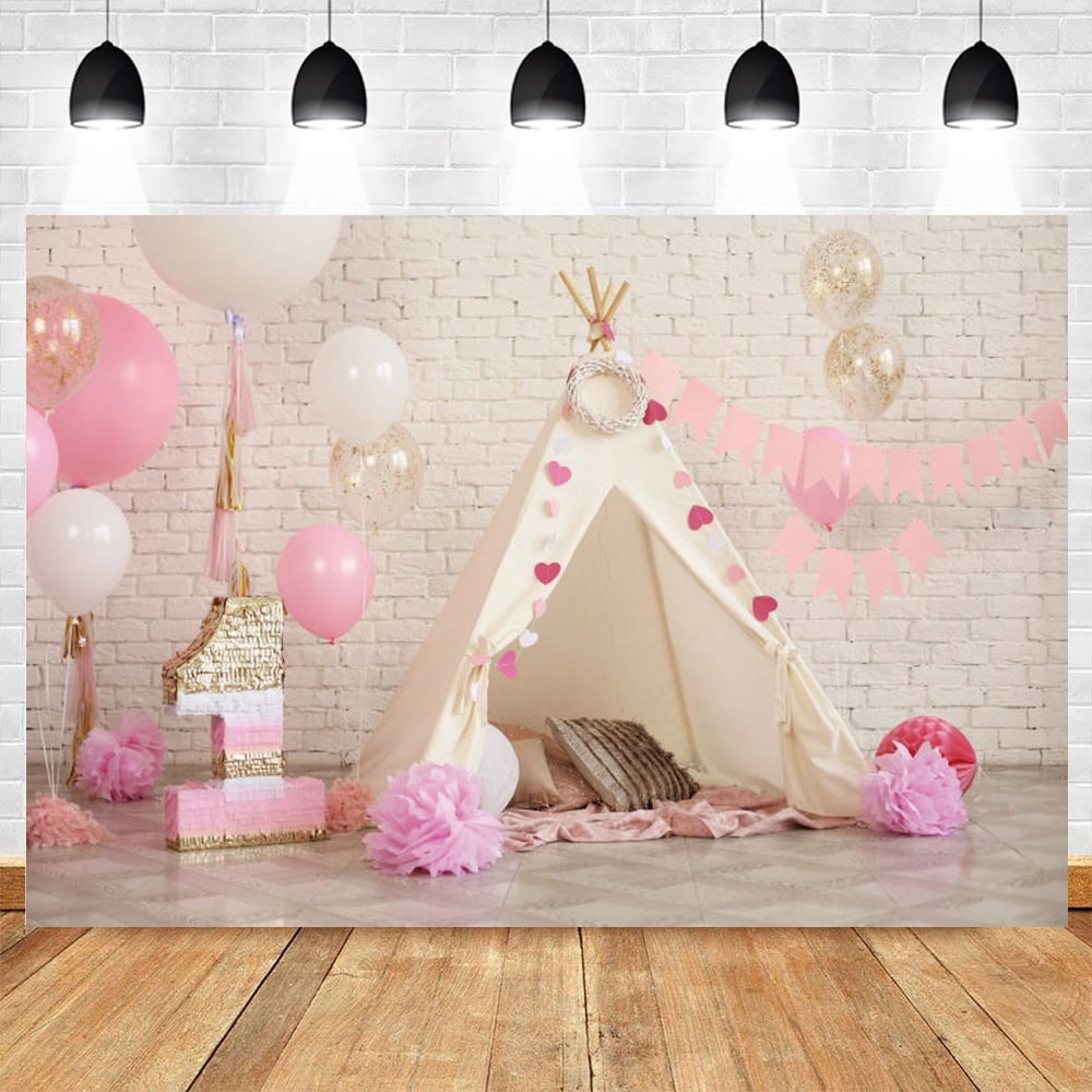 Newborn Baby Birthday Party Balloons Cake Smash Interior Room ...