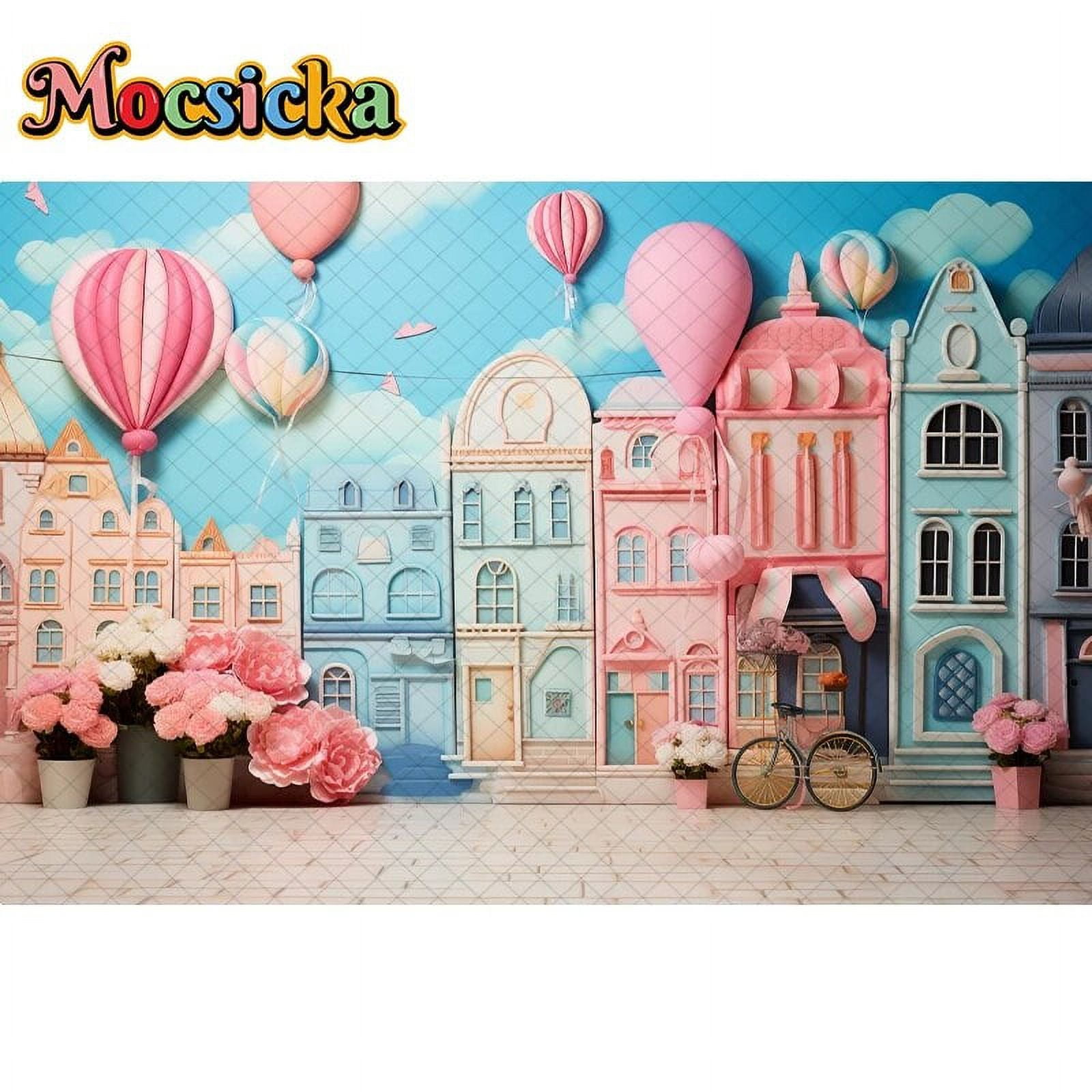 Newborn Baby Birthday Party Photo Backdrop Balloon Bear Decor Props 1st ...