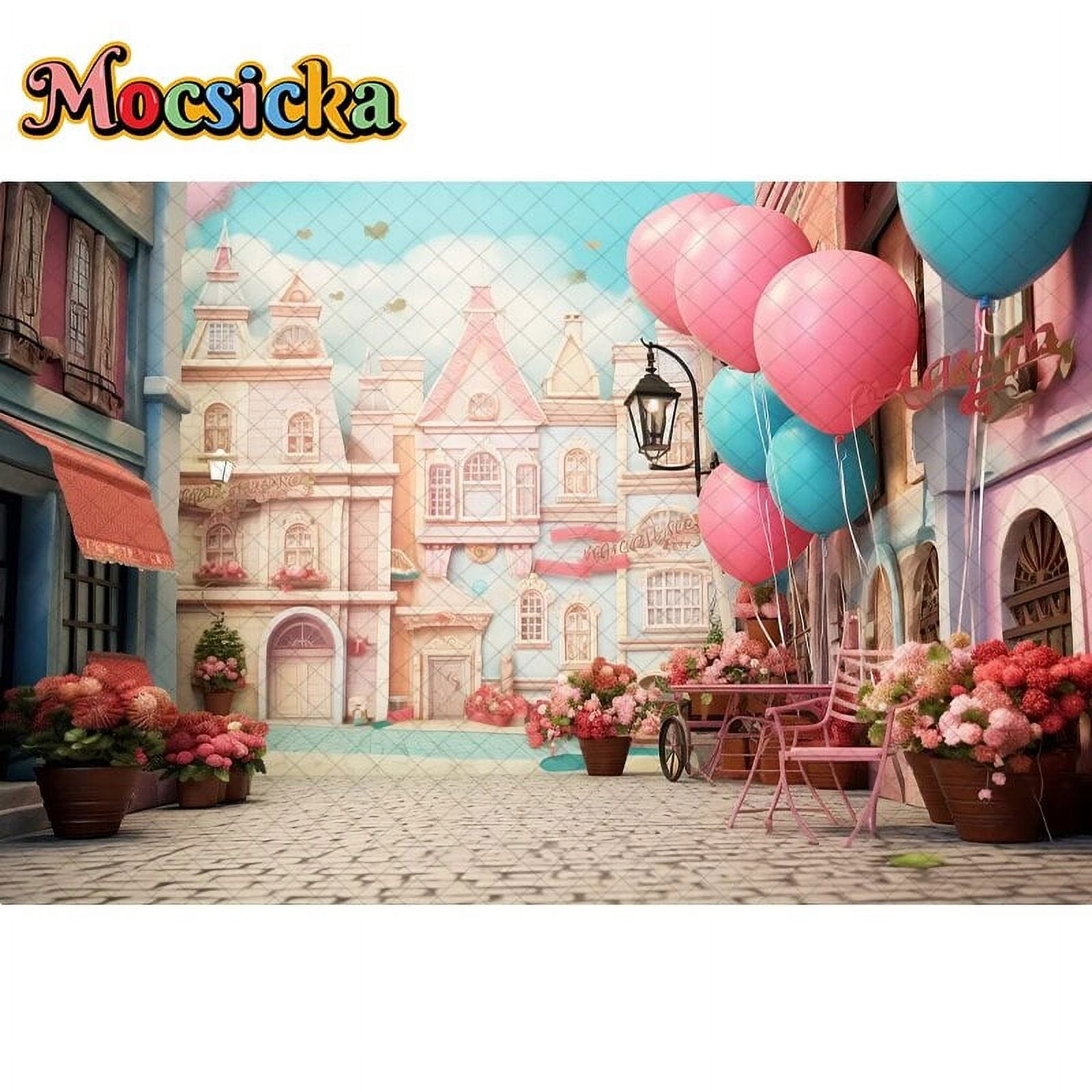 Newborn Baby Birthday Party Photo Backdrop Balloon Bear Decor Props 1st ...