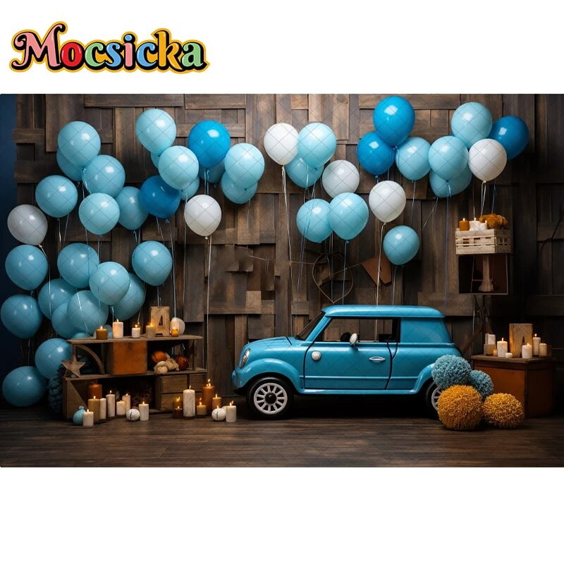 Newborn Baby Birthday Party Photo Backdrop Balloon Bear Decor Props 1st ...