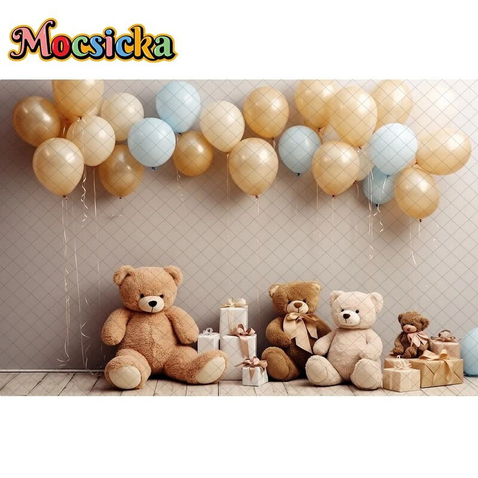 Newborn Baby Birthday Party Photo Backdrop Balloon Bear Decor Props 1st ...