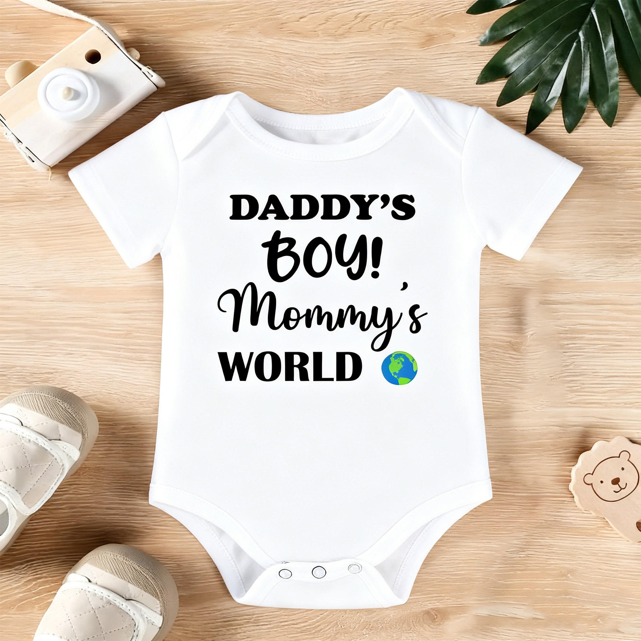 Newborn Baby Boy Clothes | "Daddy's Boy Mommy's World" Cute Bodysuit ...