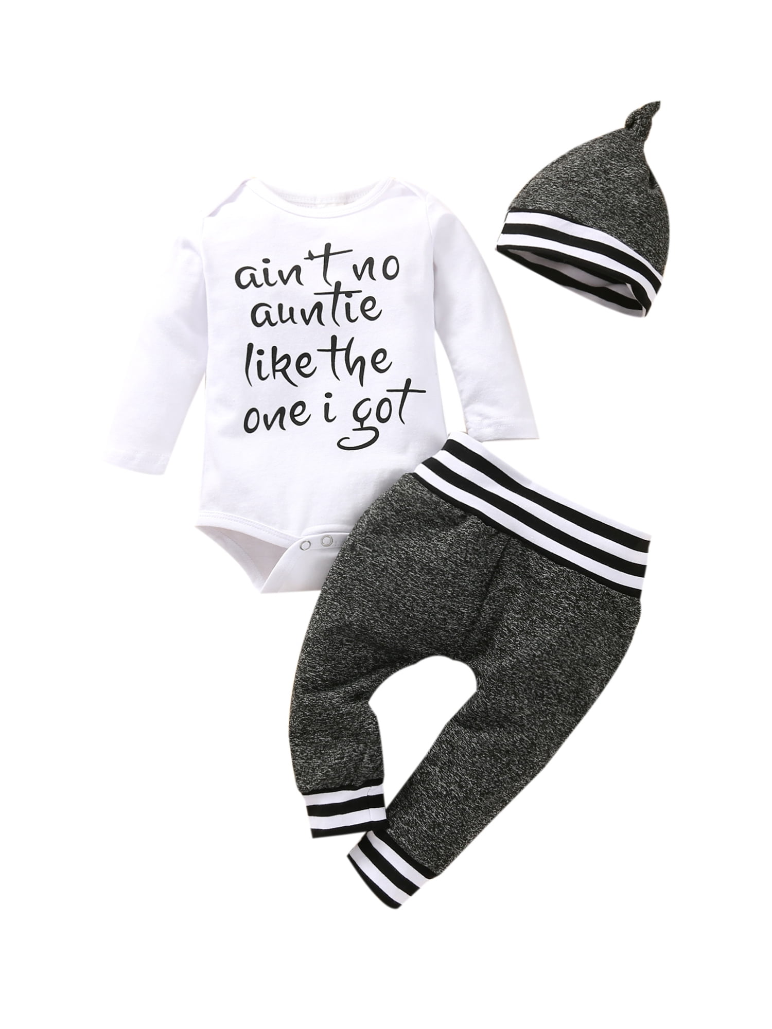 Newborn Baby Boy Cotton Top Bodysuit Romper Pants Leggings Hat Outfit Clothes - Walmart.com