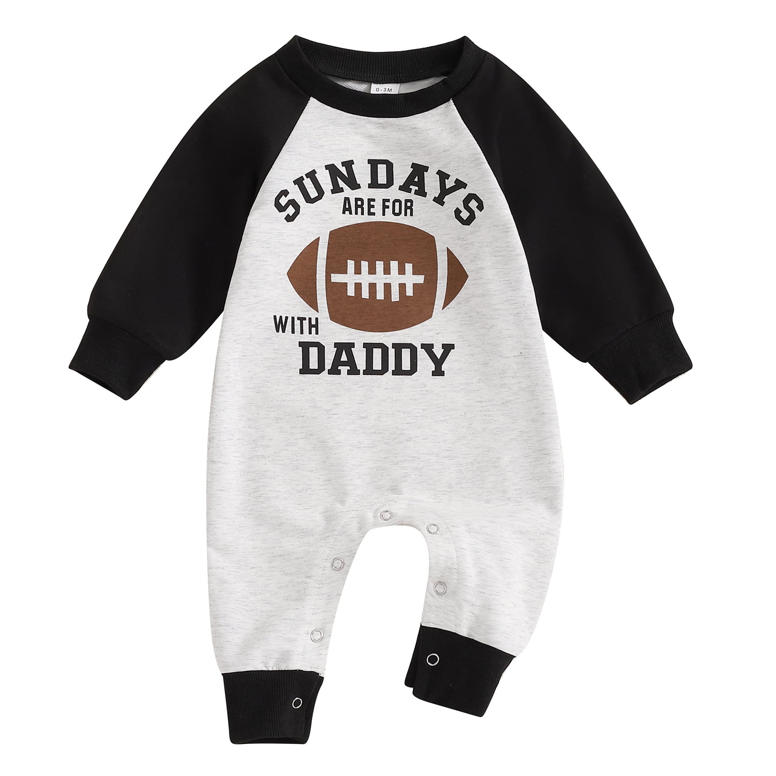 Newborn Baby Boy Football Season Jumpsuit Sundays are for Football with ...