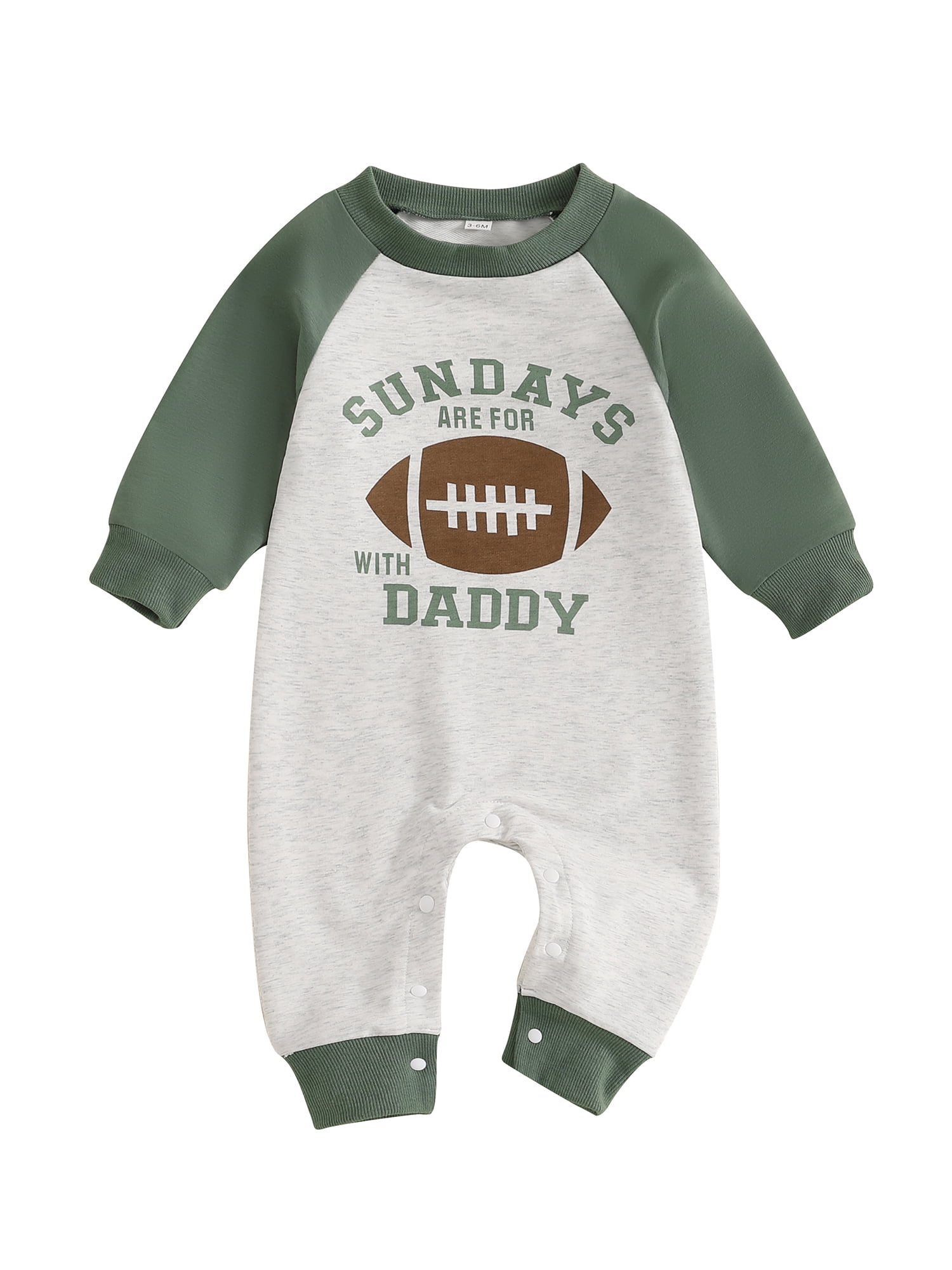 Newborn Baby Boy Football Season Jumpsuit Sundays are for Football with ...