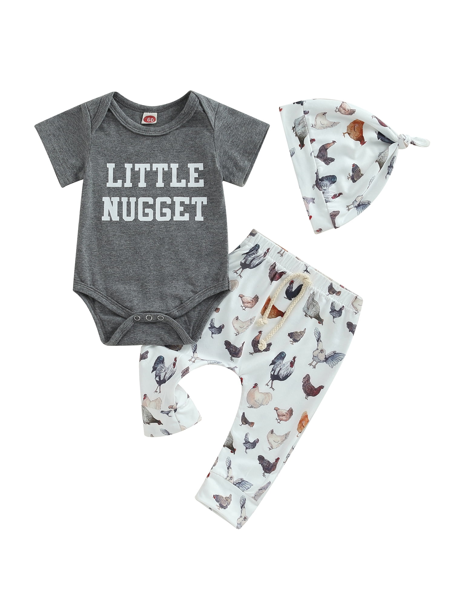 Newborn Baby Boy Girl Farm Outfit New to the Farm Romper Animal Chicken ...