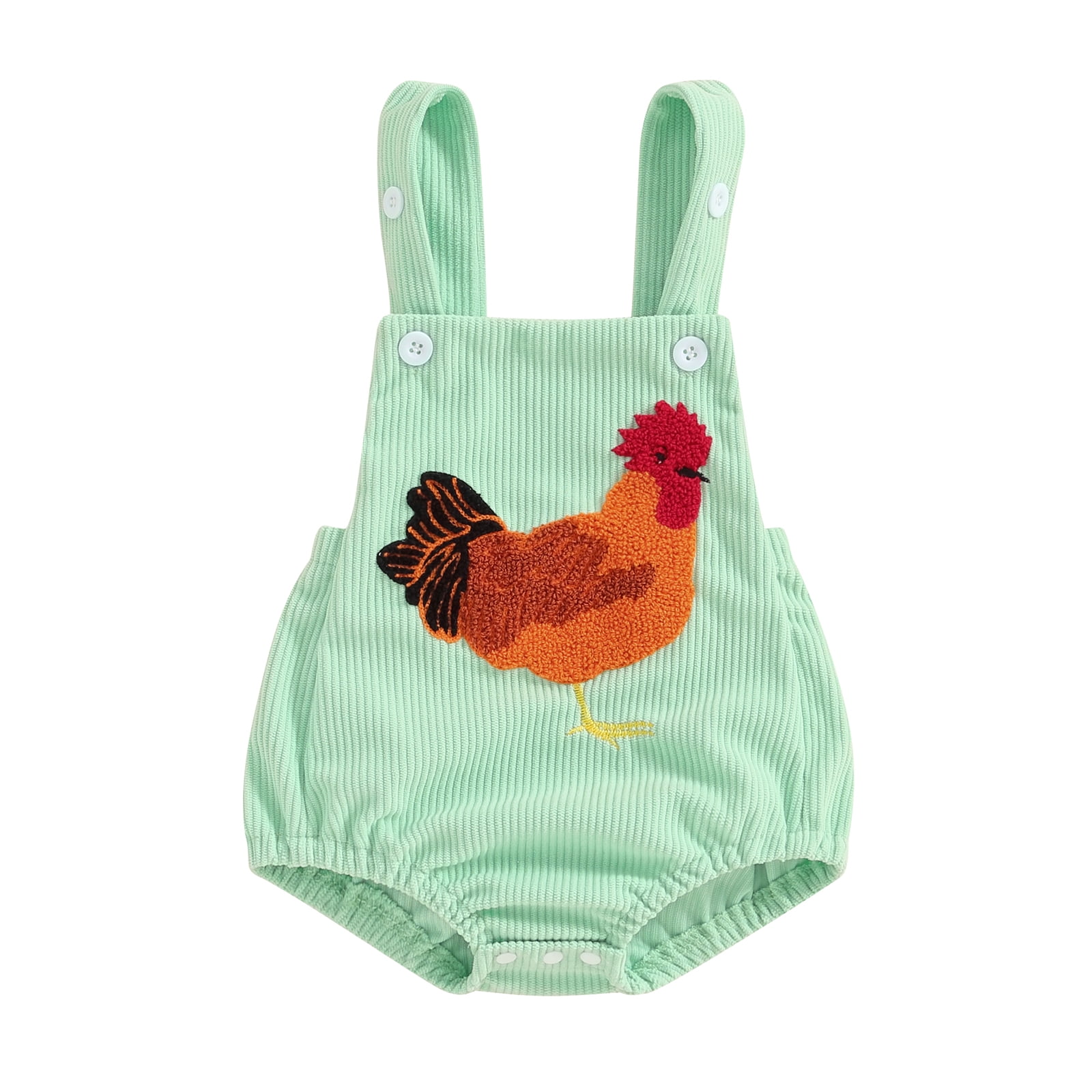 Newborn Baby Boy Girl Summer Outfits Sleeveless Corduroy Rooster Romper ...