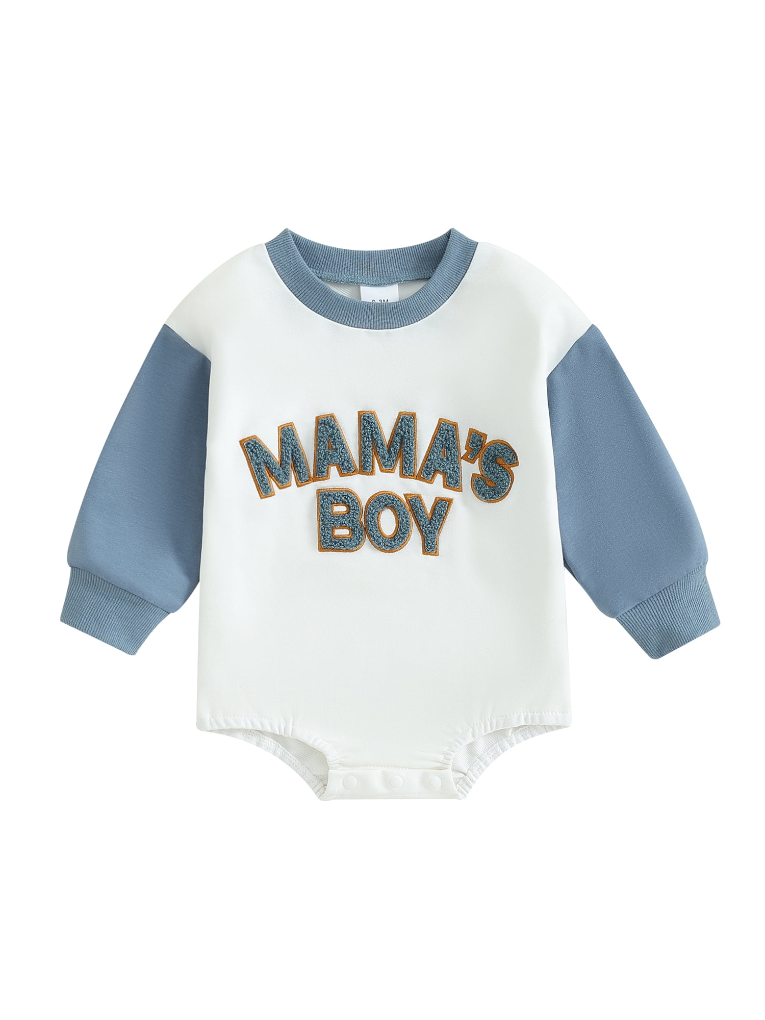 Newborn Baby Boy Oversized Sweatshirt Romper Infant Long Sleeve MAMA IS BOY Fall Bodysuits ...