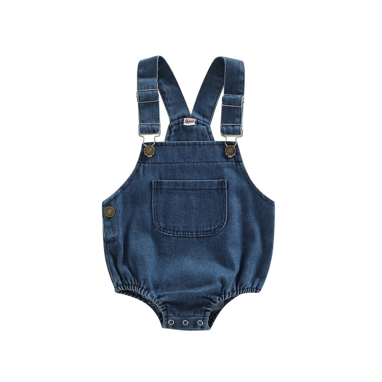 Newborn Baby Boys Denim Romper Overalls Straps Button Sleeveless 1 ...