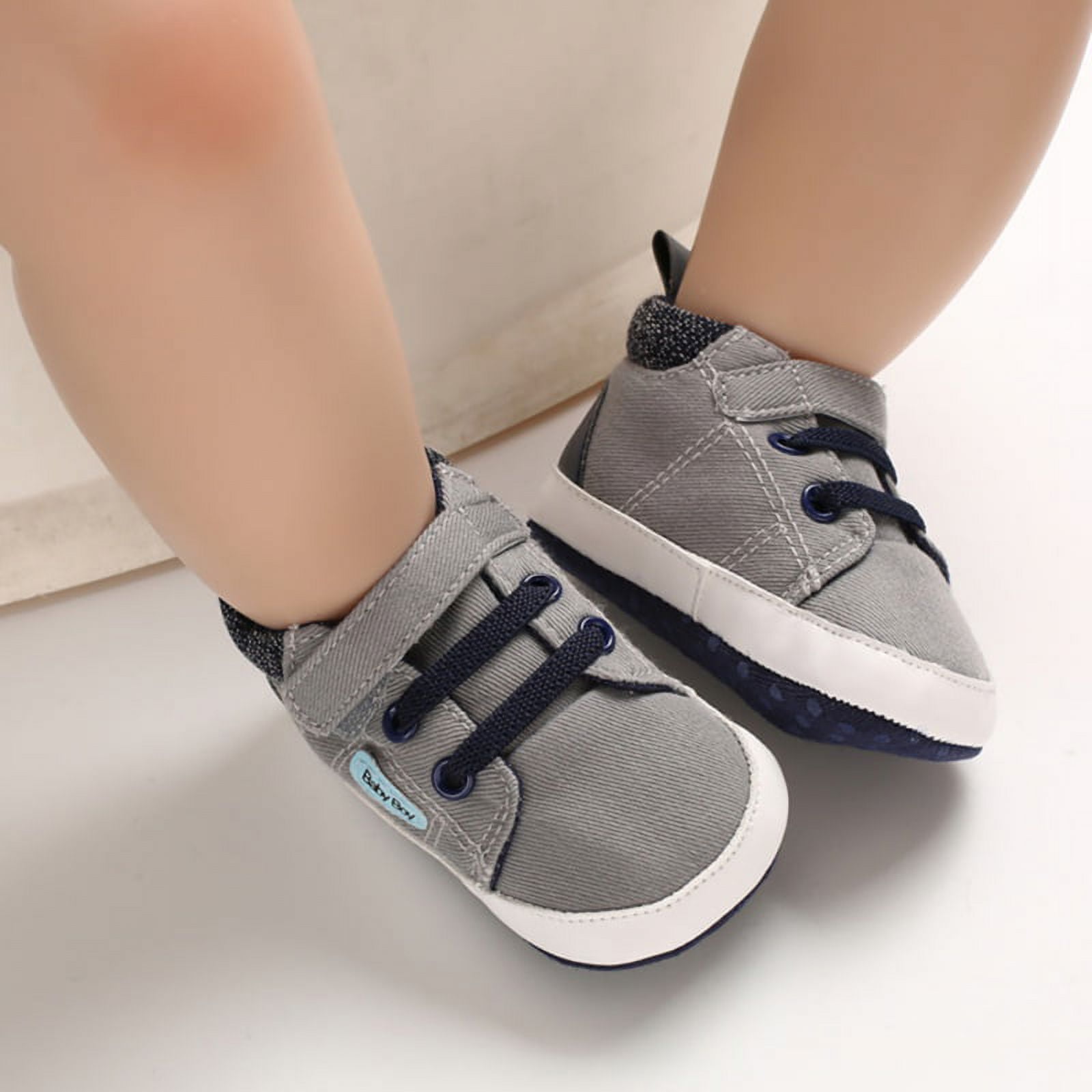 Newborn Baby Boys Fashion Soft Soled Anti-Slip Sneakers Shoes Toddler First Walkers 0-18M ...
