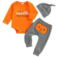Kleidungly Newborn Baby Boy My 1st Halloween Outfits Bowtie Romper+Coat+Stripe Pumpkin Pants ...