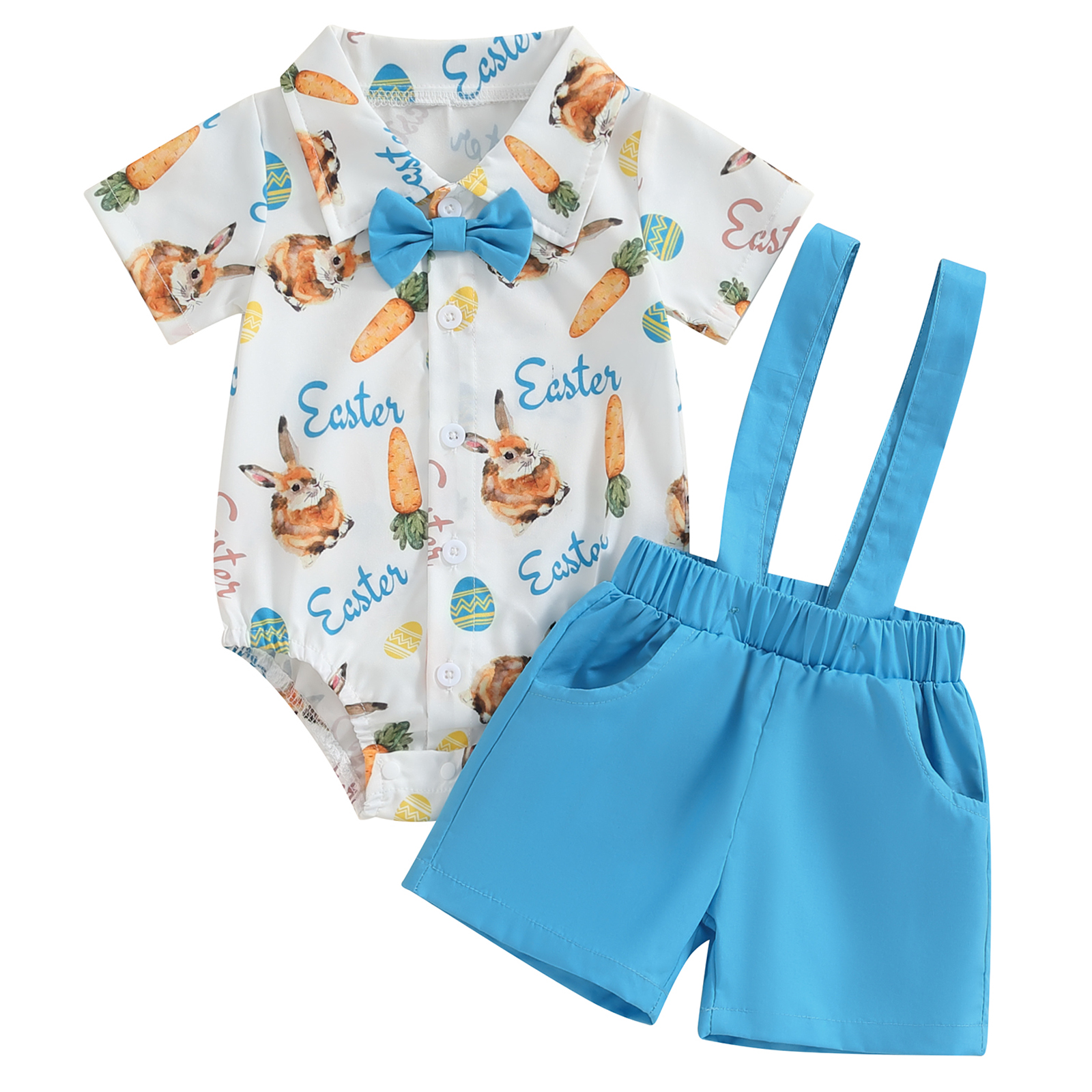 Newborn Baby Boys Outfits Shorts Set Short Sleeve Bow Rabbit Print ...