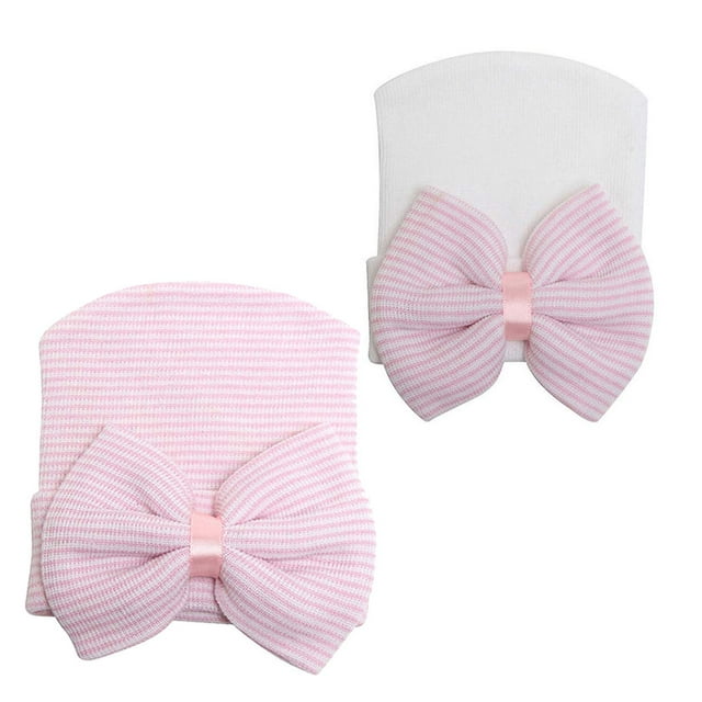 Newborn Baby Cap with Bowknot Toddler Infant Hat Baby Beanie Caps ...