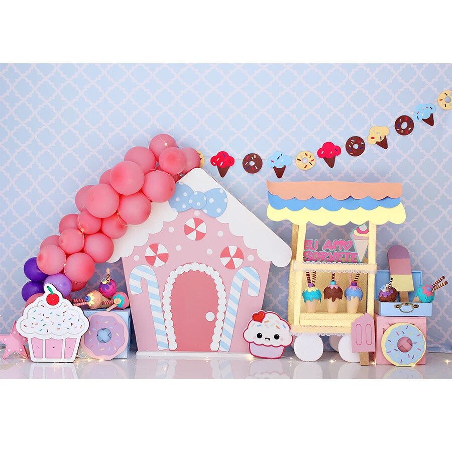 Newborn Baby Children Photography Backdrop Balloon Cake Smash Kids ...