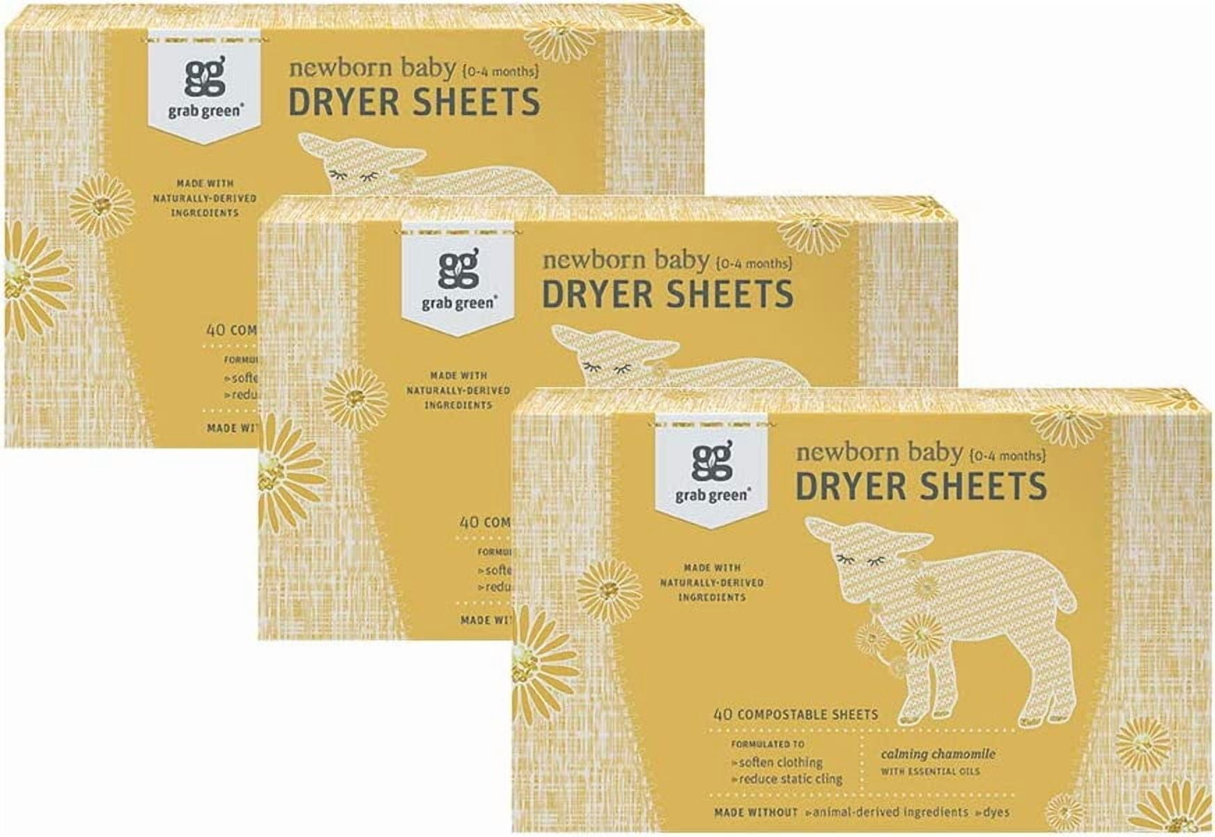 Newborn Baby Dryer Sheets, 120 Sheets, Chamomile Scent, Plant and ...