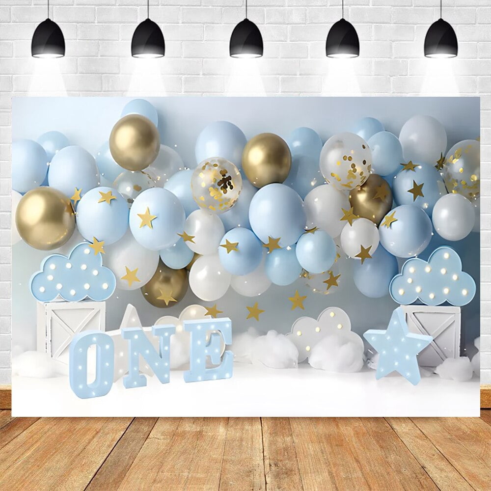 Newborn Baby First Birthday Backdrop Girl Boy Balloon Jungle Safari ...