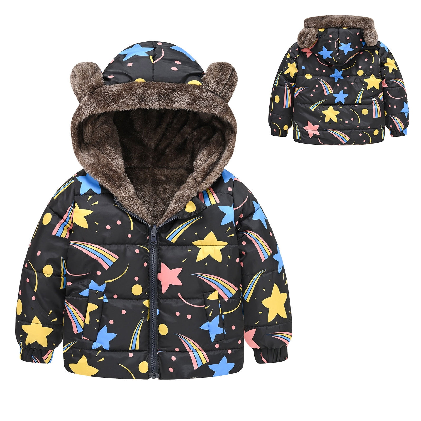 Baby Coat with Hooded Cute Cartoon Animal Printed Long Sleeve Baby ...