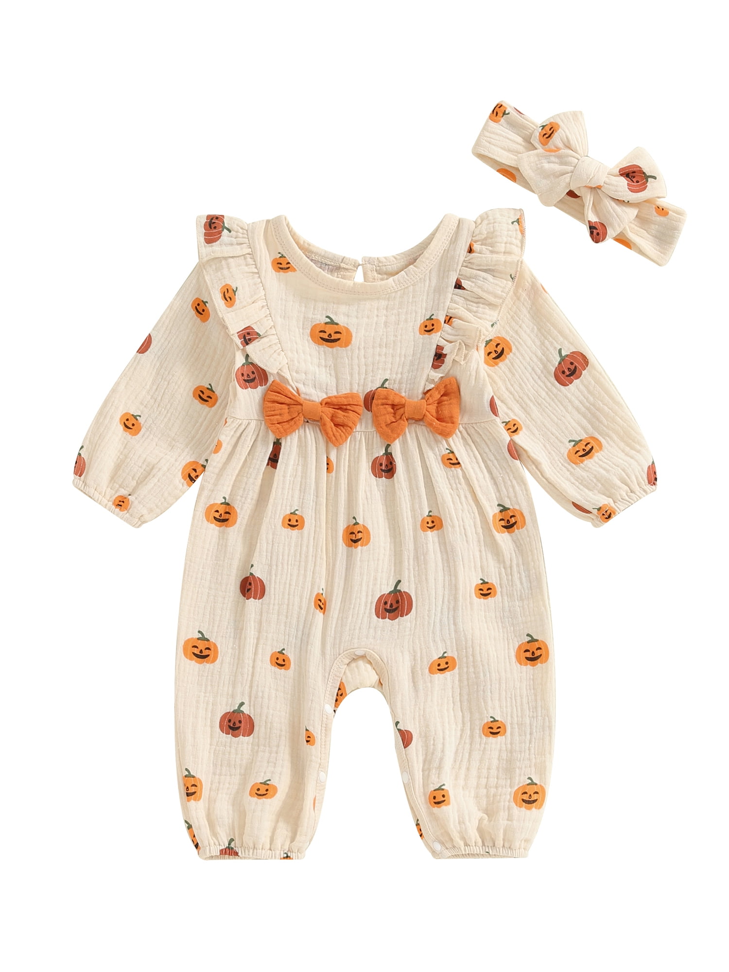 Customer reviews for Newborn Baby Girl 2Pcs Fall Outfits Ruffle Long Sleeve Pumpkin Print ...