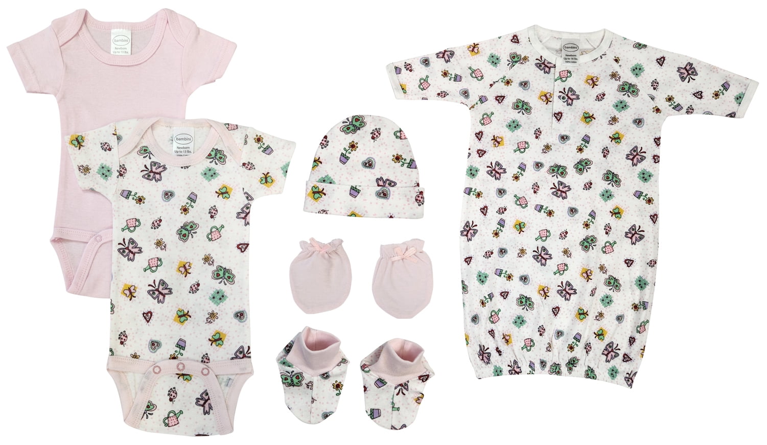 Newborn Baby Girl 6 Pc Layette Sets - Walmart.com