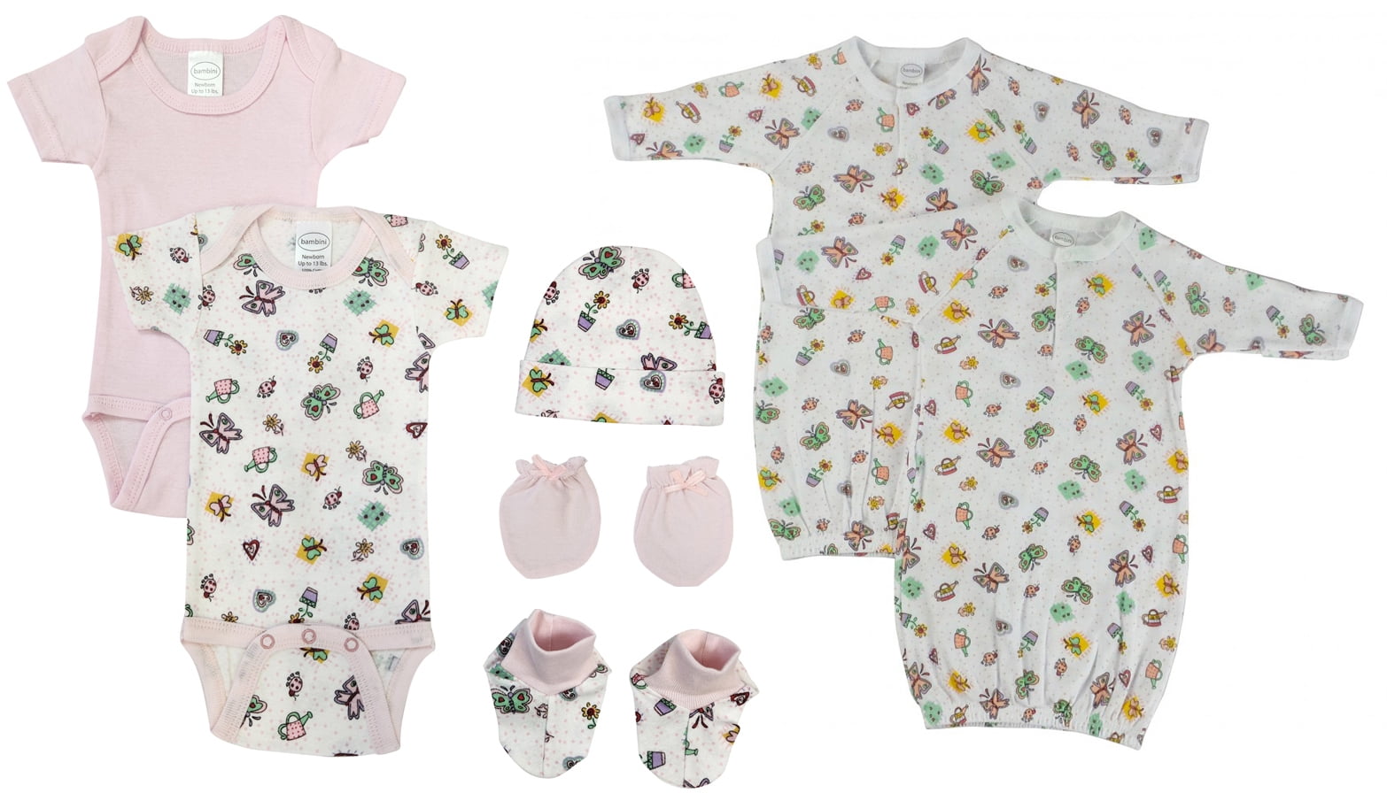 Bambini Newborn Baby Girl 7 Pc Layette Sets - Walmart.com