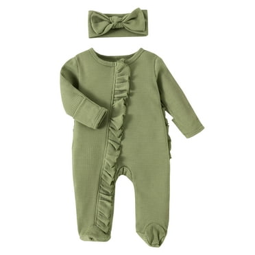 Younger Tree Baby Girl Romper Infant Fall Winter Clothes Ruffle Sweater Long Sleeve Bodysuit ...