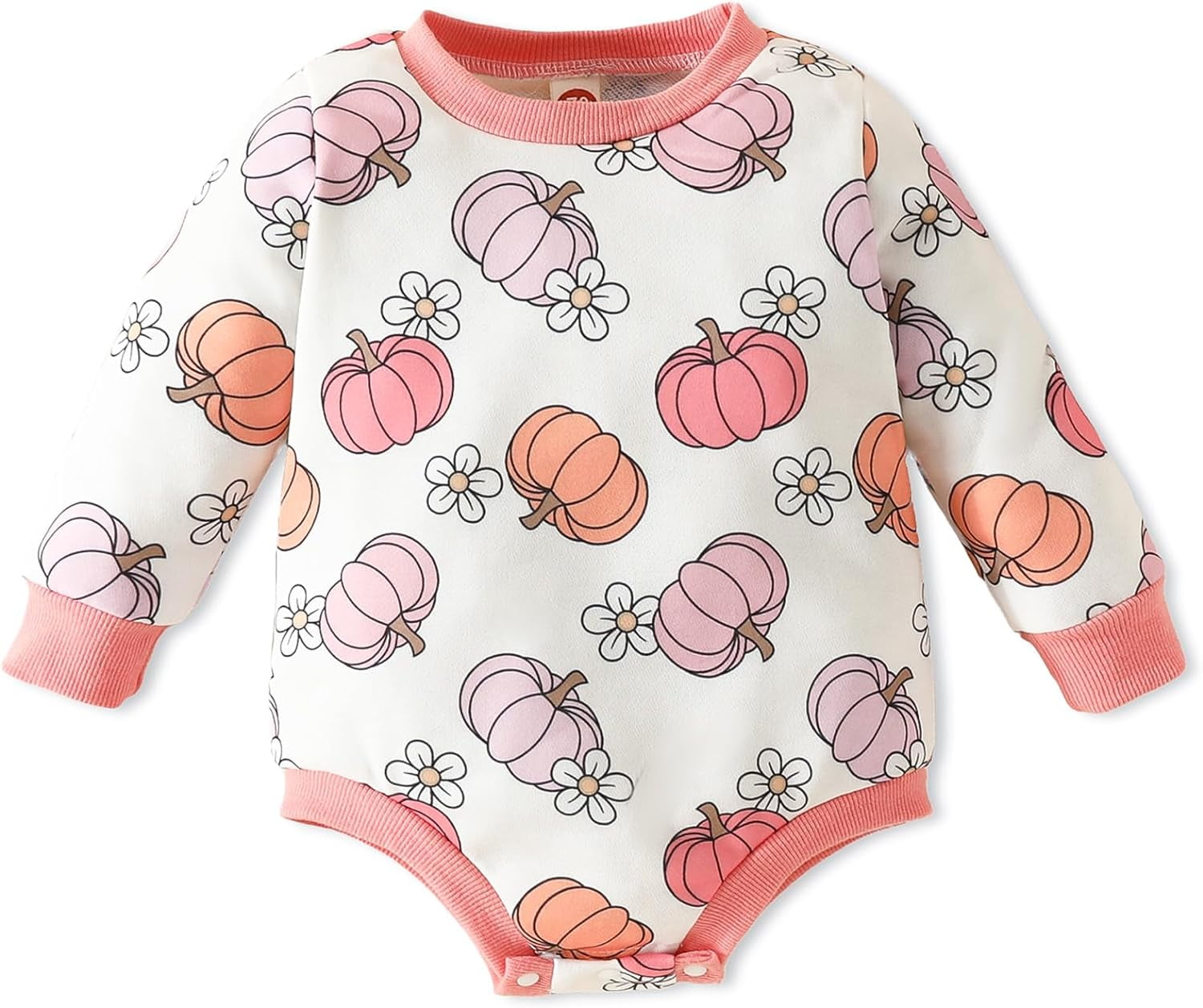 Newborn Baby Girl Boy Halloween Outfit Pumpkin Romper Oversized Sweatshirt Neutral Halloween ...
