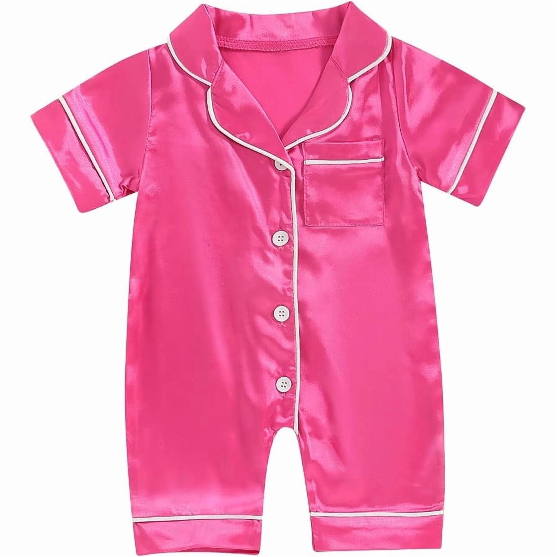 Newborn Baby Girl Boy One Piece Pajama Romper Sleep Jumpsuit Silk Satin ...