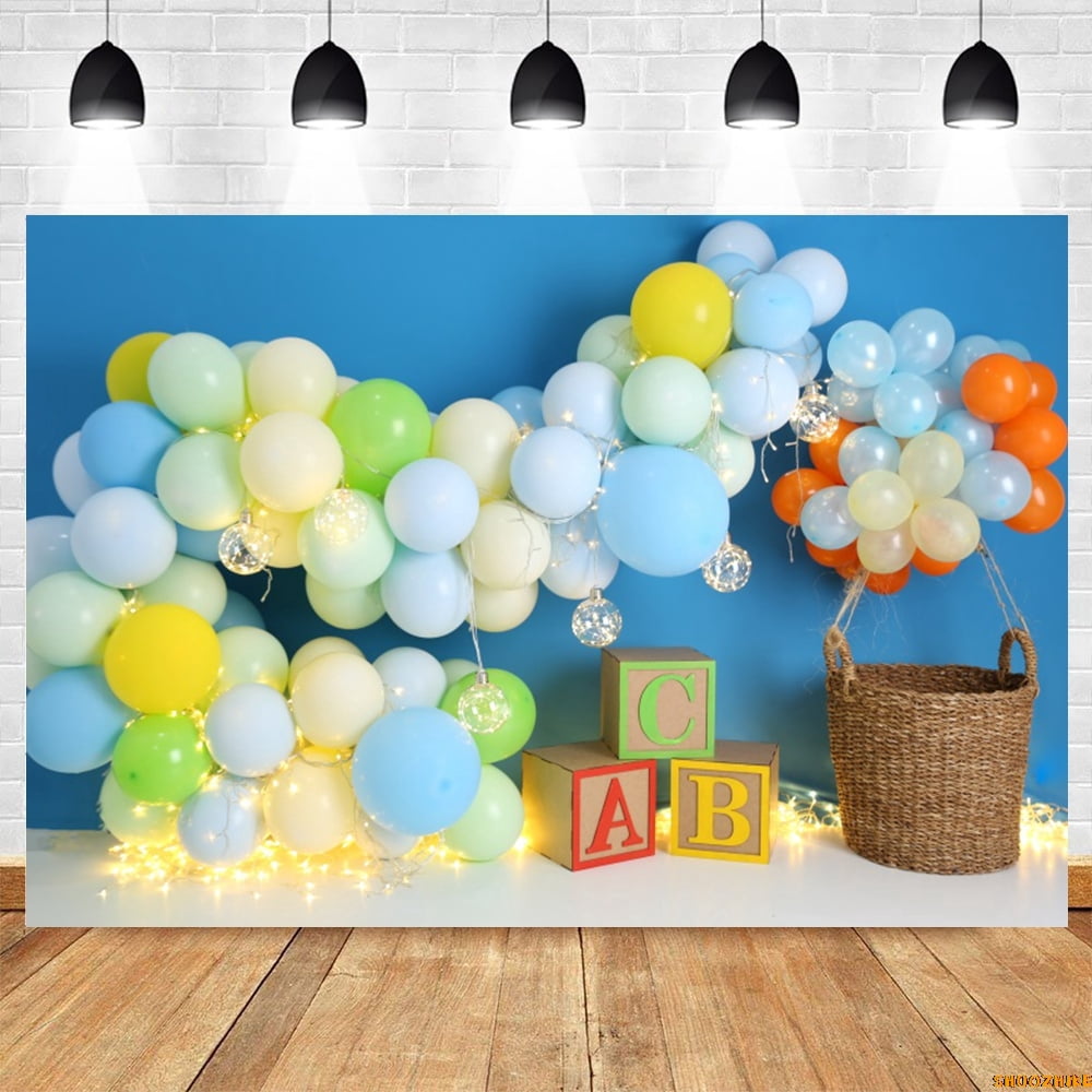 Newborn Baby Girl Boy Portrait Photography Backdrop r Arch Balloons ...
