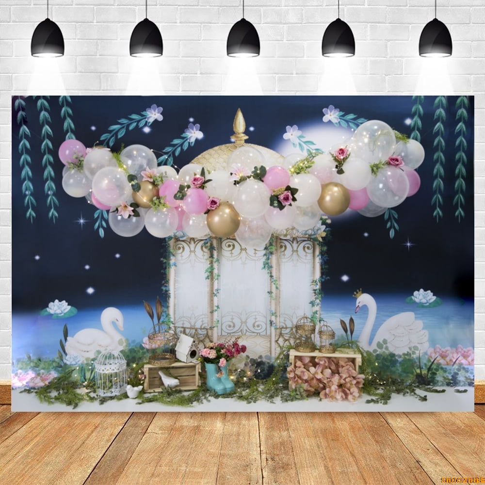 Newborn Baby Girl Boy Portrait Photography Backdrop r Arch Balloons ...