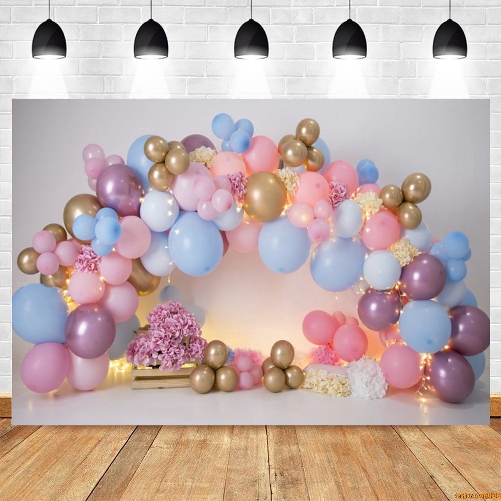 Newborn Baby Girl Boy Portrait Photography Backdrop r Arch Balloons ...