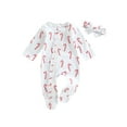 Newborn Baby Girl Christmas Outfit Infant Long Sleeve Footie Romper One Piece Jumpsuit ...