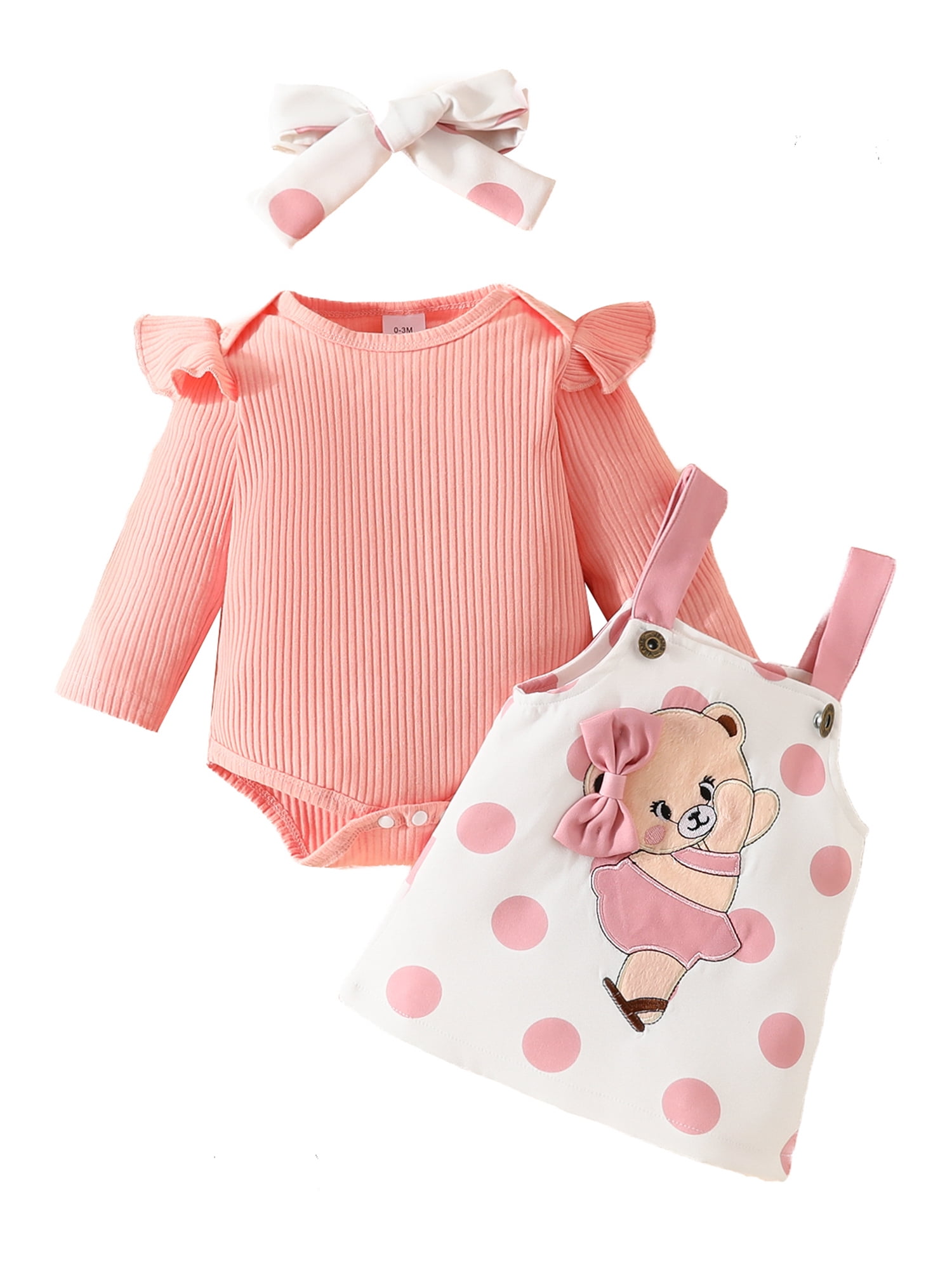 Newborn Baby Girl Clothes Fall Outfits Gifts Romper Top Bear Suspender ...
